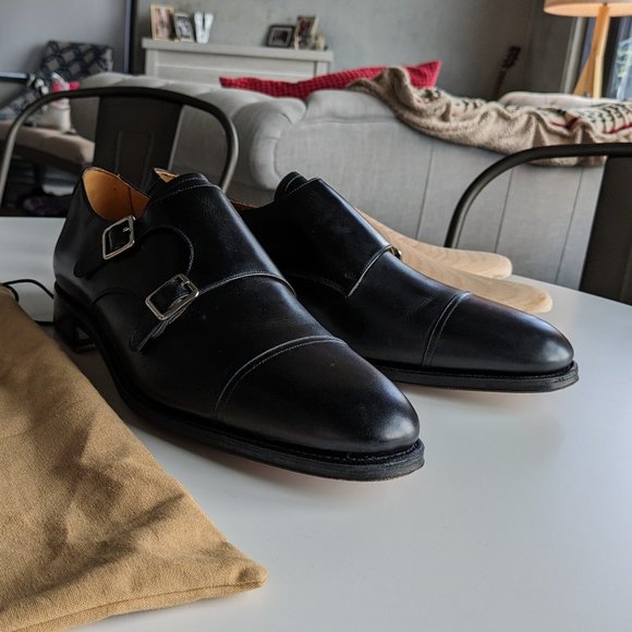 Meermin | Shoes | Meermin Double Monk Goodyear Welted Black Shoes Size ...